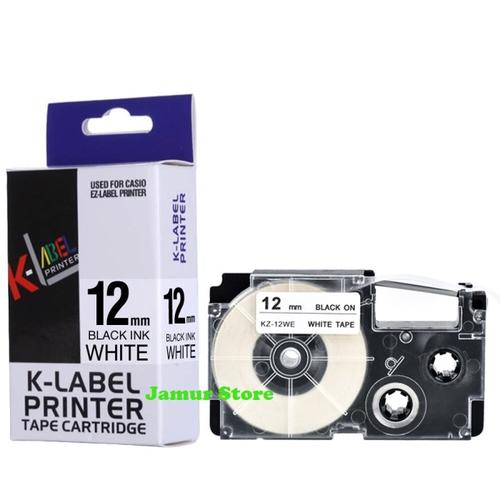 Jual EZ- Label Casio Tape Cartridge XR-12WE1 Black INK White 12MM x 8m - Jakarta Barat - Jamur ...