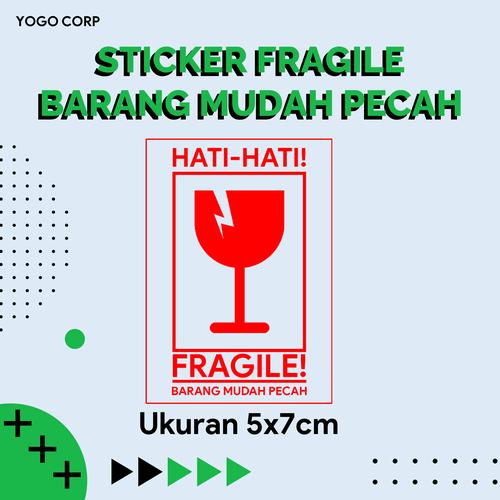 Jual Stiker Fragile Mudah Pecah Potrait - 5x7cm, Belum Dipotong - Kota ...