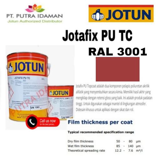 Jual JOTUN CAT POLYURETHANE JOTAFIX PU TC 5 LITER RAL 3001 CAT JOTUN ...