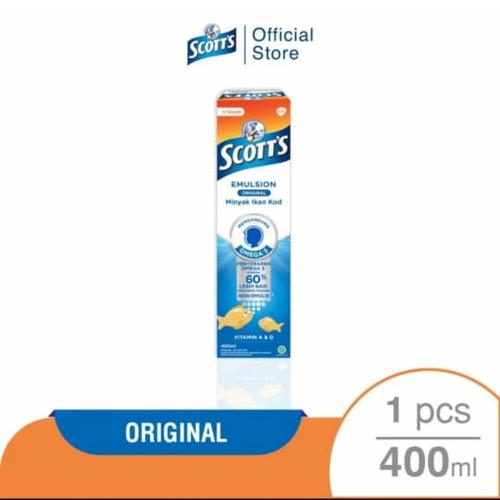 Jual minyak ikan scotts emulsion scot JERUK & ORIGINAL 400ml - ORIGINAL ...