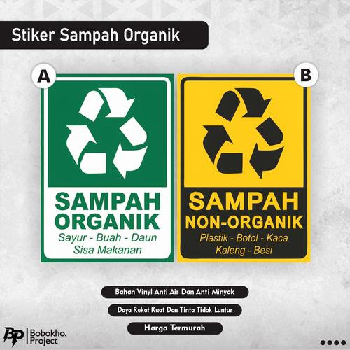 Jual stiker sampah organik non organik / sticker limbah organik non ...