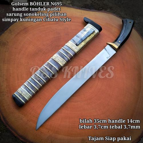 Jual GOLOK SEMBELIH PREMIUM BOHLER N695 HANDLE TANDUK, GOLSEM TAHAN ...