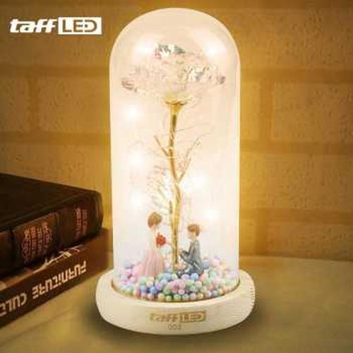 Jual Flower Dome Bunga Abadi KARAKTER Bunga MAWARPUTIH LED ABADI DALAM ...