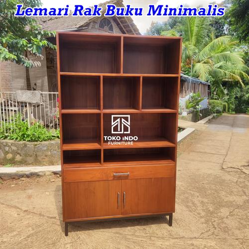 Jual Lemari Rak Buku Kayu Jati Minimalis - Kab. Jepara - Toko Indo ...