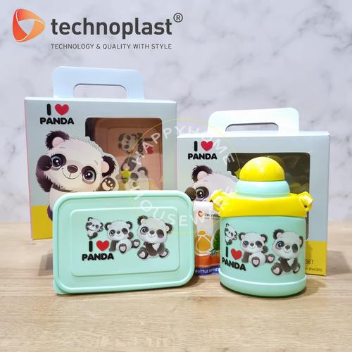 Jual Technoplast Paket Value Pack SCHOOL Cute Panda Lunch Box & Botol ...