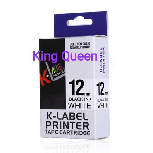 Jual EZ- Label Casio Tape Cartridge XR-12WE1 Black INK White 12MM X 8m ...