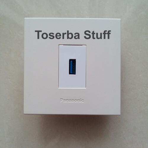 Jual STOP KONTAK MEJA FACE PLAT PANASONIC PORT USB DATA 3.0 KOTAK PUTIH ...