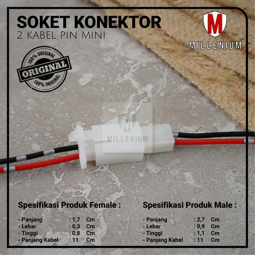 Jual Soket Sambung 2 Pin Kecil/Mini Socket Kabel Konektor Mobil Motor 1 ...