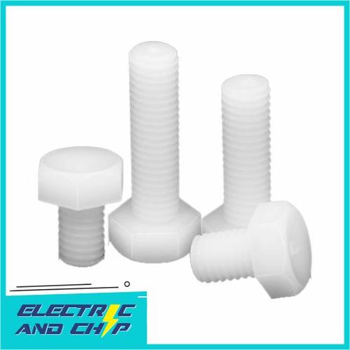 Jual M3 x 10 Drat 0.5 Nylon Plastic Bolt Hexagonal Baut Plastik Nilon ...