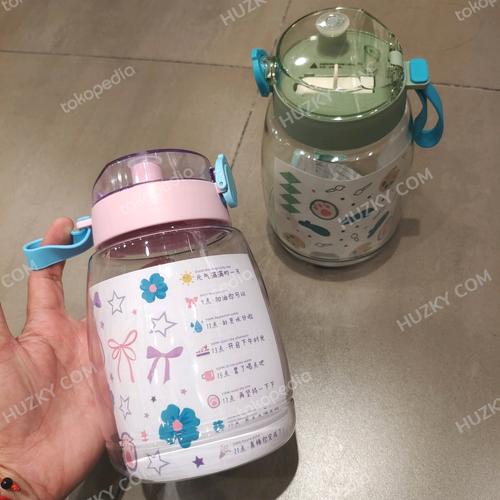 Jual MINISO Botol Minum Sedotan Anak 1300ml FREE STICKER - Pink ...