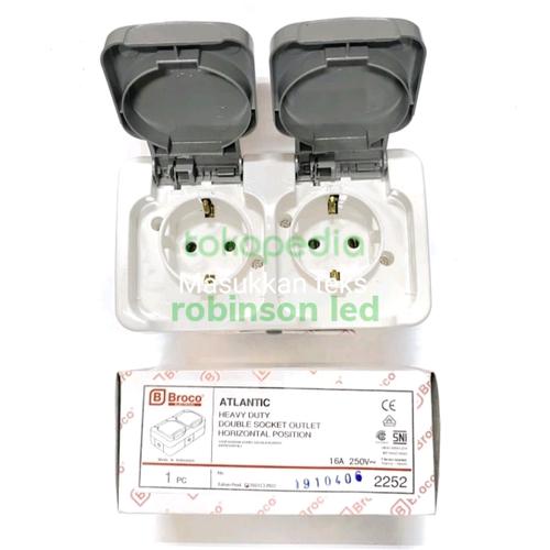 Jual STOP KONTAK OUTDOOR BROCO ATLANTIC 2GANG 2 LOBANG WATERPROOF ...