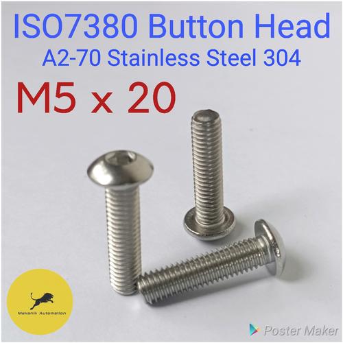 Jual Baut L Button M5 x 20 Stainless304 - Jakarta Timur - Mekanikautomation | Tokopedia