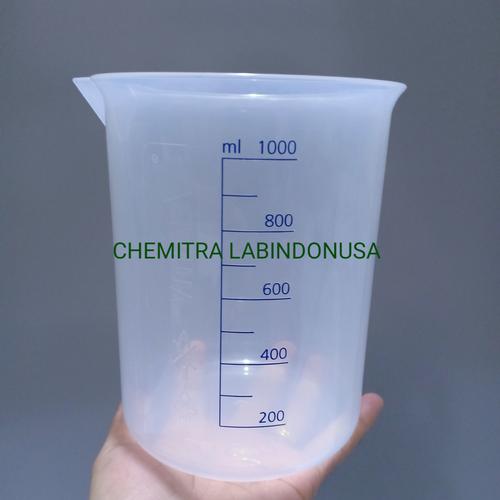 Jual VITLAB Beaker Plastic PP cap 1000 ML Gelas Piala Kimia Plastik ...