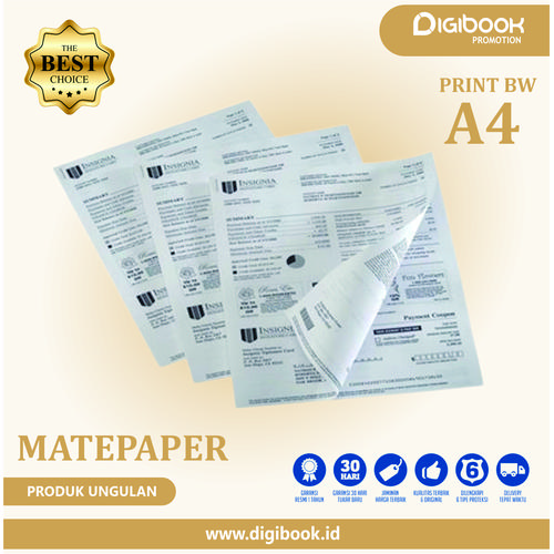 Jual Cetak & Print Dokumen A4 / F4 Hitam Putih Kertas Mate Paper - Kota ...
