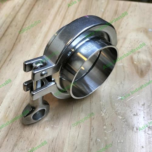 Jual Clamp Ferrule Sanitary Stainless 304 1/2" inch Complete Set SS304 ...