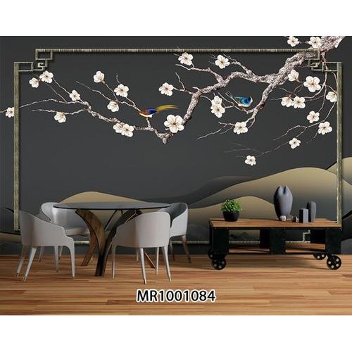 Jual PHOTOWALL MURAL 3D WALLPAPER CUSTOM BUNGA SAKURA DASAR HITAM ...