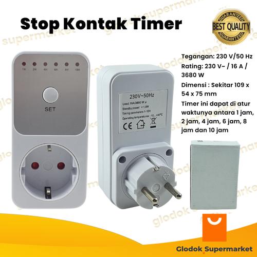 Jual Stop Kontak Timer 1-10 Jam Colokan Pengaturan Waktu Otomatis ...