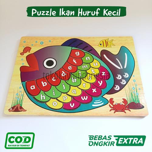 Jual Puzzle Ikan Huruf Kecil Mainan Kayu Edukasi Edukatif Anak - Kab ...
