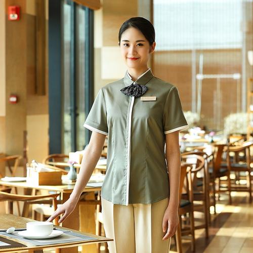 Jual waiters uniform dengan apron/kemeja saja free logo resto staff ...