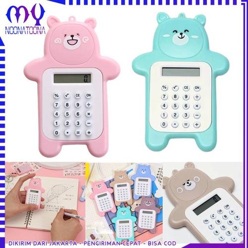 Promo Kalkulator Portable Mini Bentuk Beruang Kalkulator Anak Sekolah ...