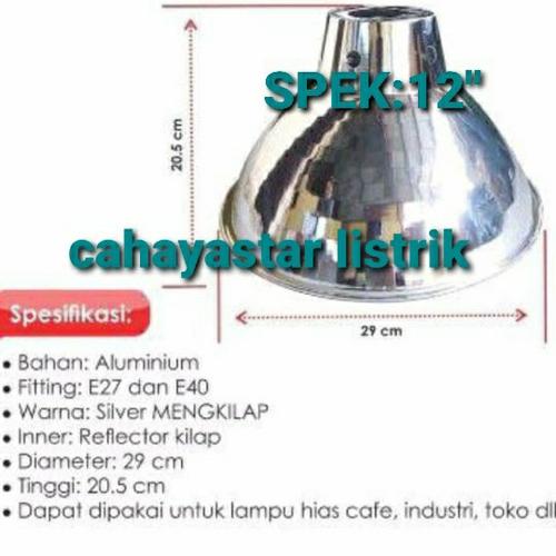 Jual Kap Lampu Gantung Industri Kilap Jumbo+Reflektor (PILIH VARIAN) - UK 12" - Kota Surabaya ...
