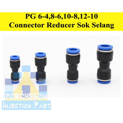 Jual Fitting pneumatic selang reducer connector PG6-4 PG8-6 PG10-8 PG12-10 - PG6-4 - Kota ...