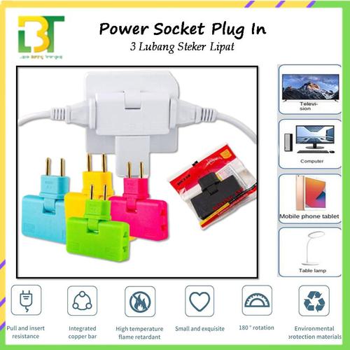 Promo LBT Power Socket Plug in 3 Lubang Stop kontak Colokan Lipat ...