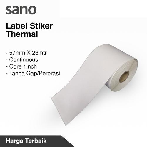 Jual Label Sticker Thermal continuous 57mm x 23meter tanpa GAP ...
