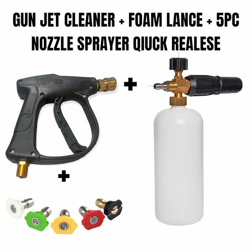 Jual PAKET GUN JET CLEANER FOAM LANCE NOZZLE 5PC QUICK CONNECT - GUN ...