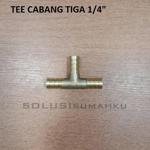 Jual [ JKU ] TEE CABANG TIGA 1/4 INCH KUNINGAN / SAMBUNGAN T CABANG ...