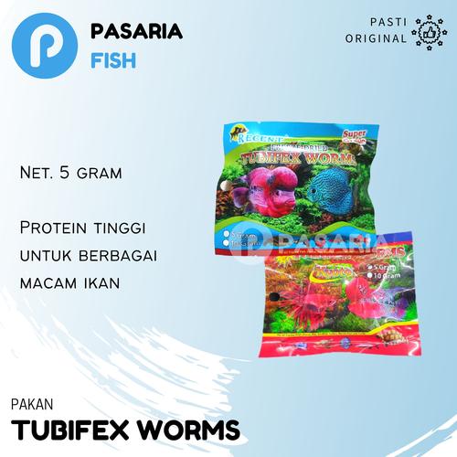 Promo Tubifex Worm/Cacing Sutra Kering Pakan/Makanan Ikan 5gr Tinggi ...
