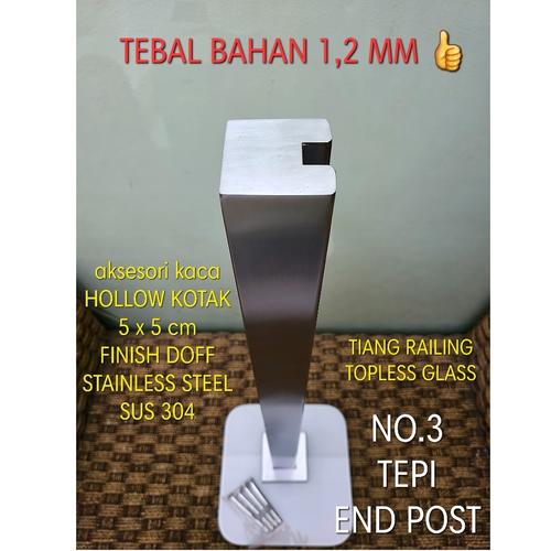 Jual TIANG RAILING KACA TEPI TOPLESS GLASS STAINLESS STEEL 304 DOFF NO ...