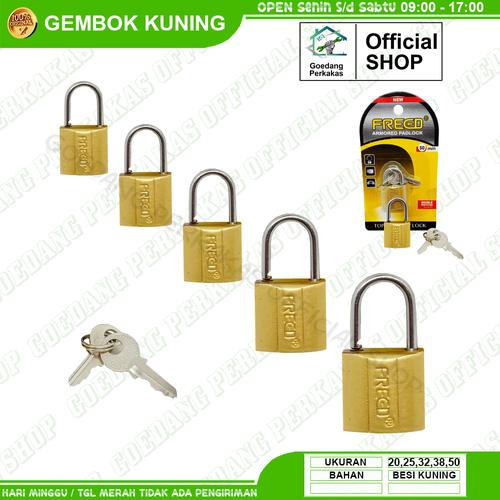 Jual Gembok Besi Kuning Freed Ukuran 20MM 25MM 32MM 38MM 50MM Gembok ...