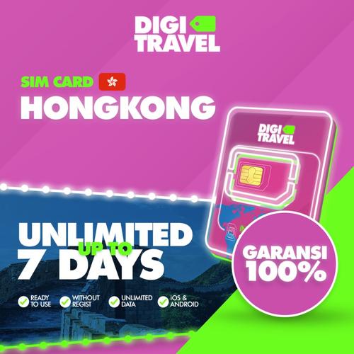 Jual DIGI TRAVEL Sim Card Hongkong Unlimited | Simcard Internet Hong Kong - 300MB/day, 3 Hari ...