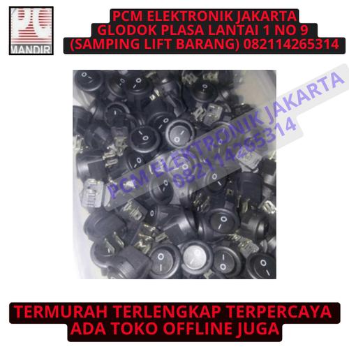 Jual saklar switch on off 2p 2pin 2 pin kaki 2kaki mini bulat hitam ...