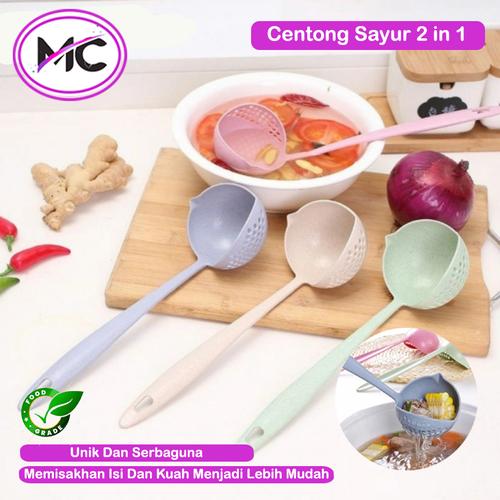 Jual Centong Sayur Plastik 2 in 1 Anti Panas Sendok Sup Saring Kuah ...