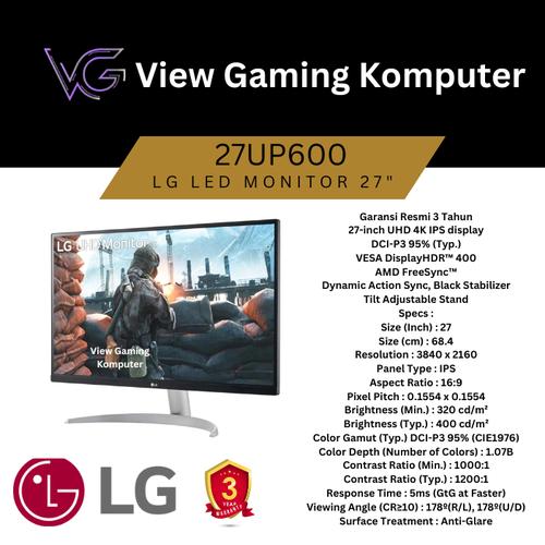 Jual Monitor LG 27UP600 / 27UP600-W UHD 4K IPS HDR400 FreeSync ...