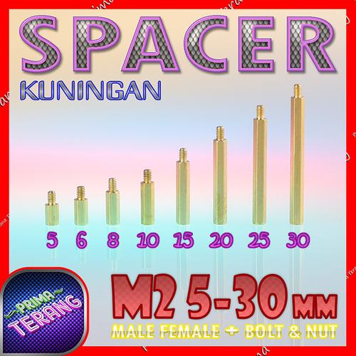Jual Spacer Kuningan M2 Male Female 5 6 8 10 15 20 25 30 mm M2xL+3mm MF ...