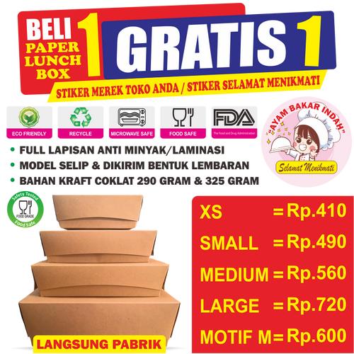 Jual PAPER LUNCH BOX BUY 1 GET 1 STIKER MEREK ANDA/STIKER SELAMAT ...