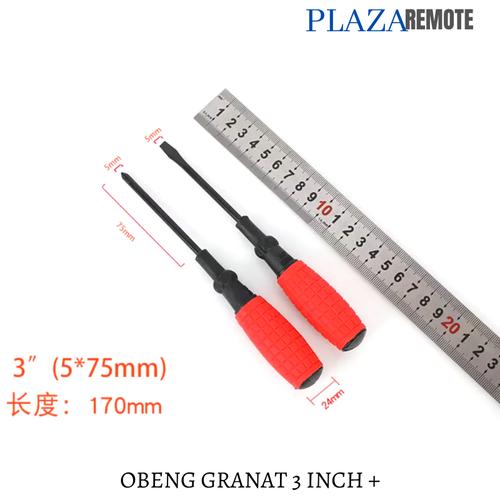 Promo OBENG KARET MERAH 3 INCH SCREWDRIVER PLUS DAN MINUS - 3INCH PLUS ...