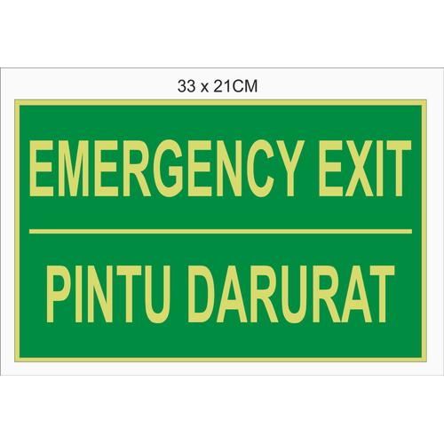 Promo Custom Cutting Sticker EMERGENCY EXIT Glow In The Dark 2warna ...