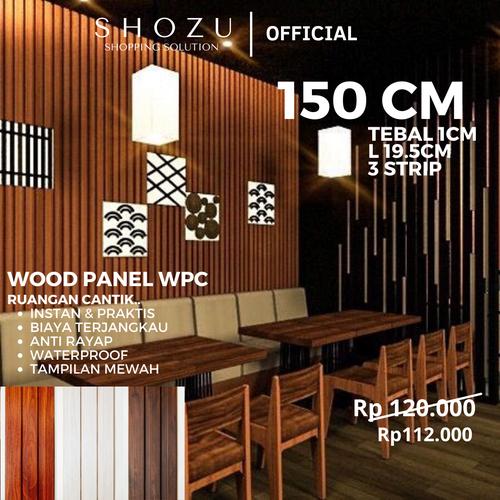 Jual WOOD PANEL 3D WPC Wallpanel PVC Kayu Partisi 1.5M|1MM|3 Strip ...