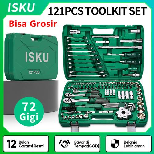 Jual Tool kit Set 121pcs Merk ISKU 72gigi Gagang Rachet/Kunci Set ...