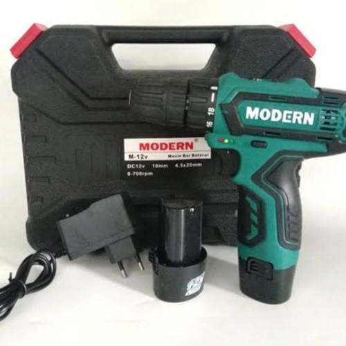 Jual MODERN BOR BATERAI CORDLESS 10MM 12V CORDLES DRILL M-12V M-12 M12 ...