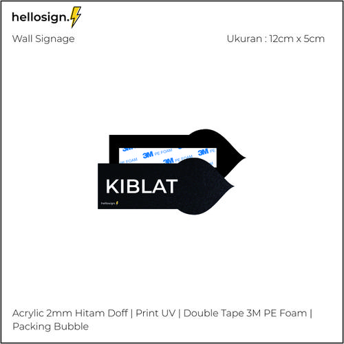 Jual Sign Akrilik KIBLAT|Print Papan Nama Tulisan Akrilik|Sign Dinding ...