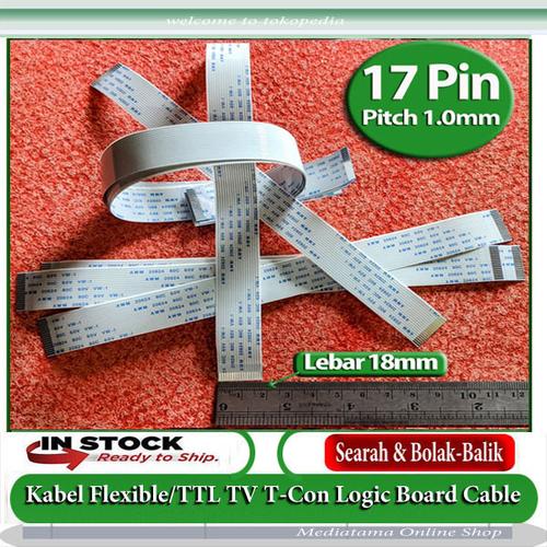 Jual Kabel PCB Flexible AWM 17 Pin Pitch 1.0mm (Lebar 18mm) TTL Logic ...