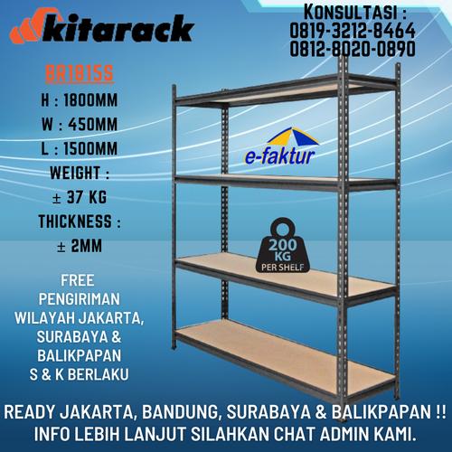 Jual WAREHOUSE RACK KITARACK BOLTLESS RAK GUDANG 4 SUSUN 1.8 METER ...