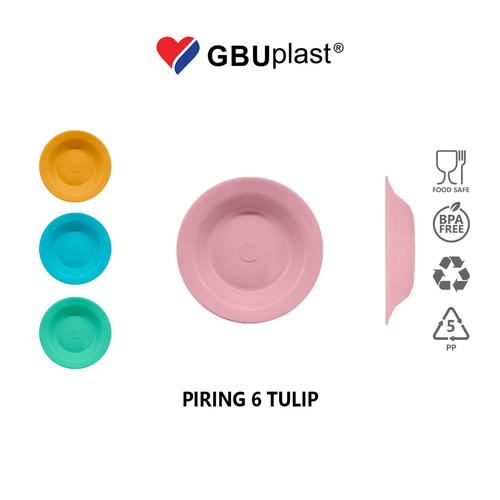 Jual GBUplast Piring Tulip Plastik BPA Free 6 Inch Plastic Plate Food ...