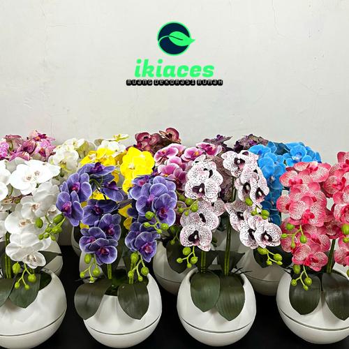 Jual BUNGA ANGGREK LATEX ARTIFISIAL POT ANGGREK HIAS DEKORASI BUNGA ...