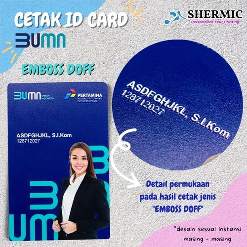 Jual Cetak Custom Print UV DESAIN ID CARD BUMN NAME TAG PVC RFID E-TOLL - Emboss Doff, Brizzi ...